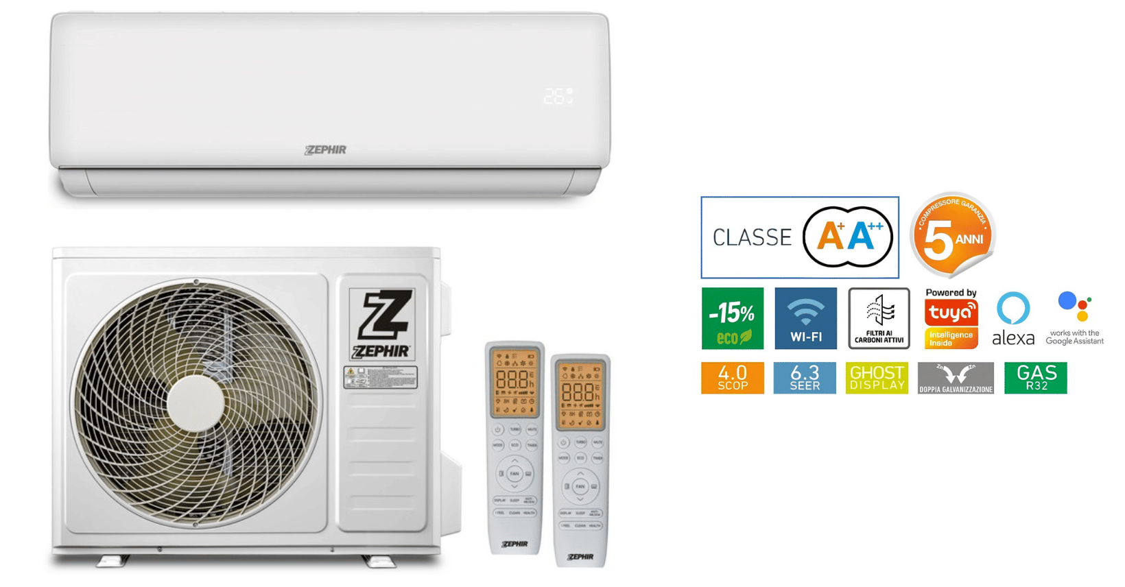Condizionatore split 18000 btu Zephir WIFI - Alfaworld